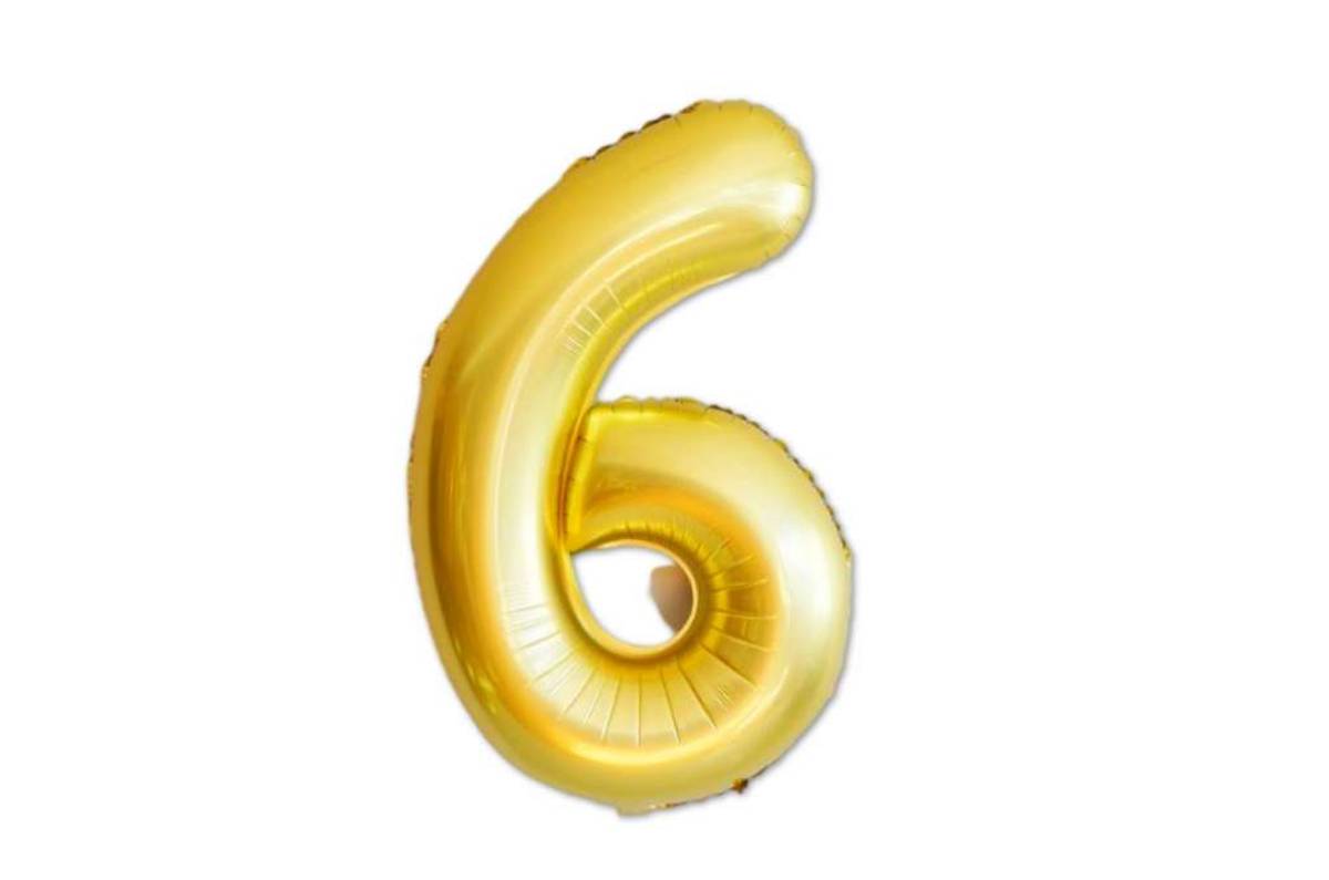 Ballong i gull, tallet 6, 100 cm - Upstairs